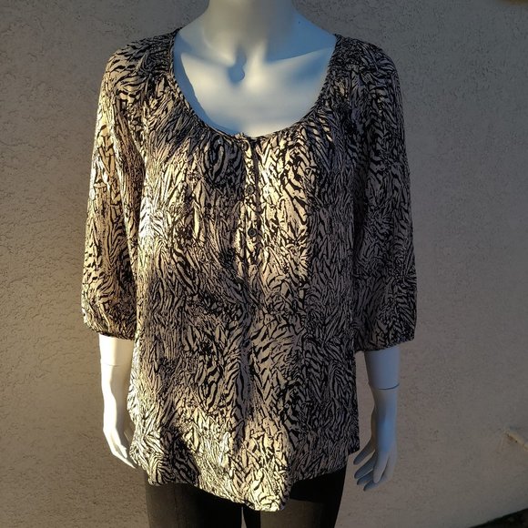 Kenar | Tops | Kenar Peasant Animal Print | Poshmark